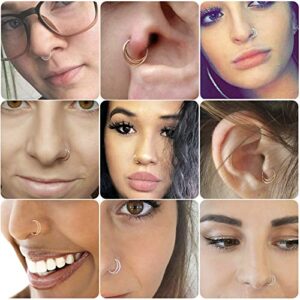 NZDLM Moon Nose Ring Hoop 20g Surgical Steel Nose Rings Septum Nose Ring Body Piercing Jewelry for Women (A-3PCS)