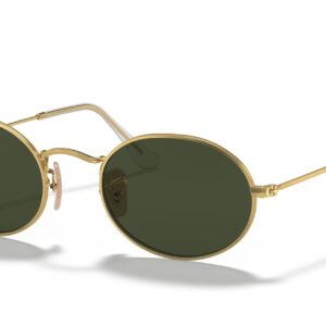 Ray-Ban RB3547 Oval Sunglasses, Gold/G-15 Green, 51 mm