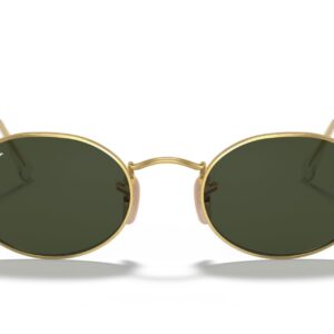 Ray-Ban RB3547 Oval Sunglasses, Gold/G-15 Green, 51 mm