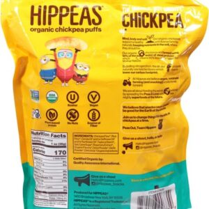 Hippeas Organic Chickpea Puffs Vegan White Cheddar, 1 Ounce, 6 Count