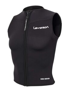 lemorecn mens wetsuits top premium neoprene 3mm zipper diving vest (2095black-l)