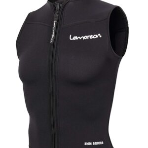 Lemorecn Mens Wetsuits Top Premium Neoprene 3mm Zipper Diving Vest (2095black-L)