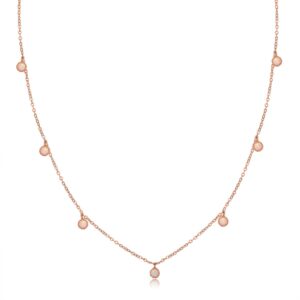 barzel 18k rose gold plated created fire opal necklace in 18 inches with 2 inches extension (rose gold)