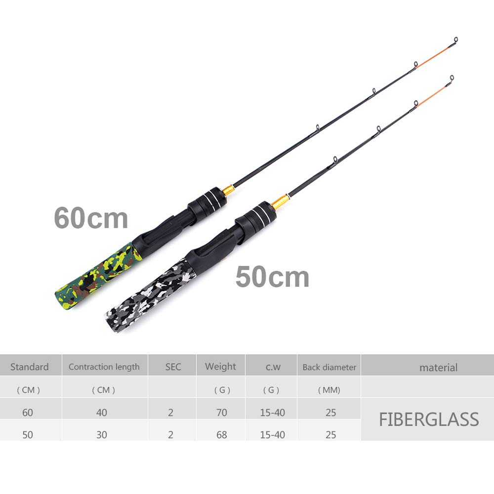 LOVEPET Ice Fishing Rod, Fishing Rod, Straight Shank, Raft Fishing Rod,Short Section Winter Fishing Rod, Fishing Tackle 60cm