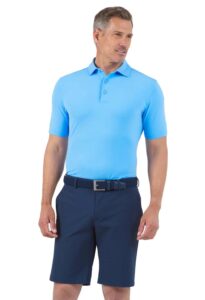 ibkul men's athleisure wear sun protective upf 50+ icefil cooling tech short sleeve polo 94199 peri solid s