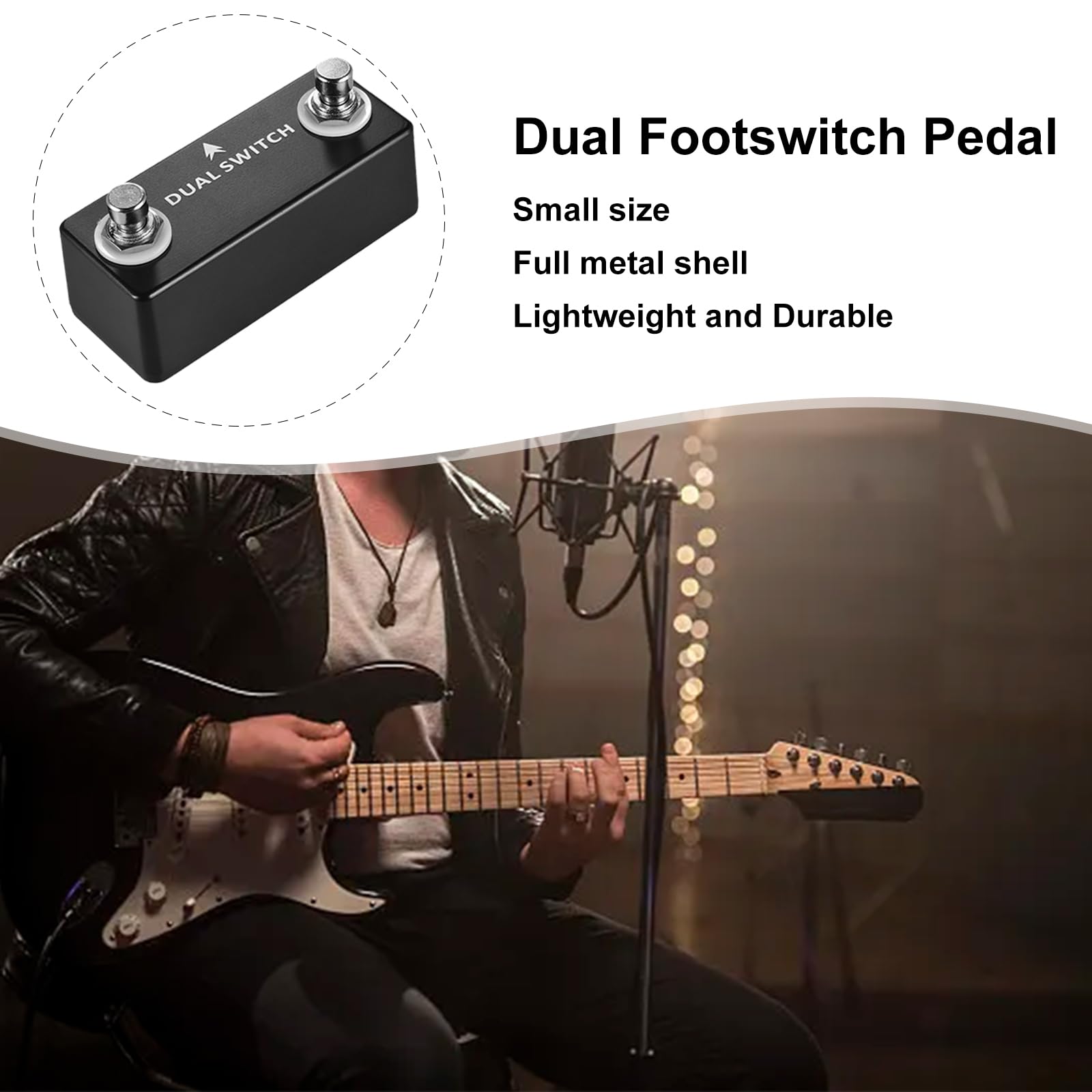 Guitar Footswitch Pedal DUAL SWITCH PEDAL Dual Momentary Footswitches for Effects Pedal and Muti-effects Pedal