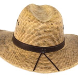 Rising Phoenix Industries Palm Leaf Straw Trilby Wide Brim Fedora Golf Sun Hat for Men or Women, UV UPF Protection Natural