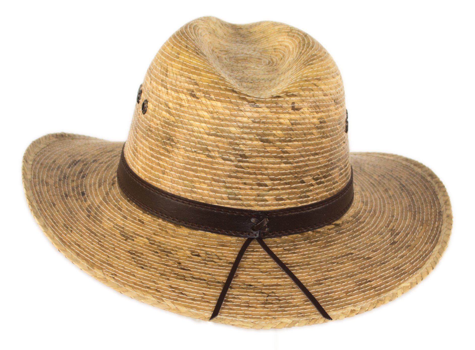 Rising Phoenix Industries Palm Leaf Straw Trilby Wide Brim Fedora Golf Sun Hat for Men or Women, UV UPF Protection Natural