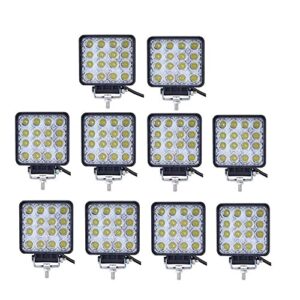 led light bar, turboo 10pcs 4inch 48w led work light square spot lights off-road lights led lights for trucks,off-road vehicle, atv, suv, utv, 4wd, jeep, boat and more