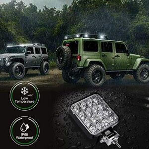 Led Light Bar, Turboo 10PCS 4inch 48W Led Work Light Square Spot Lights Off-road Lights Led lights for Trucks,Off-road Vehicle, ATV, SUV, UTV, 4WD, Jeep, Boat and More