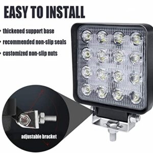 Led Light Bar, Turboo 10PCS 4inch 48W Led Work Light Square Spot Lights Off-road Lights Led lights for Trucks,Off-road Vehicle, ATV, SUV, UTV, 4WD, Jeep, Boat and More