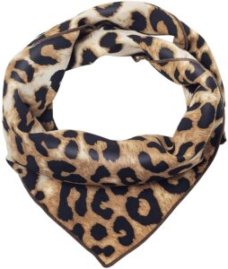 foyinbet leopard print hair scarfs cheetah bandana animal neck neckerchief for women 23.6inch