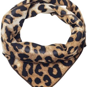 Foyinbet Leopard Print Hair Scarfs Cheetah Bandana Animal Neck Neckerchief for Women 23.6INCH