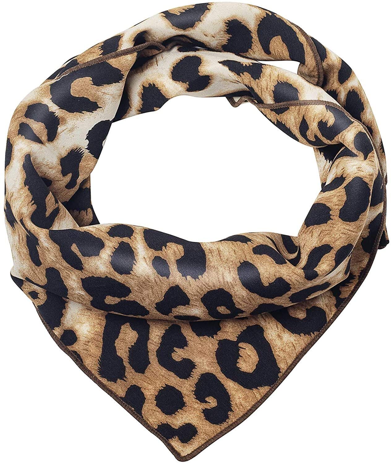 Foyinbet Leopard Print Hair Scarfs Cheetah Bandana Animal Neck Neckerchief for Women 23.6INCH