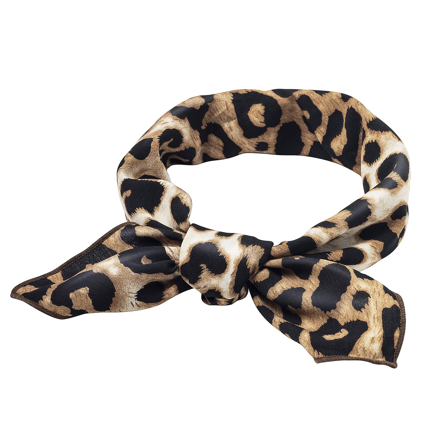 Foyinbet Leopard Print Hair Scarfs Cheetah Bandana Animal Neck Neckerchief for Women 23.6INCH