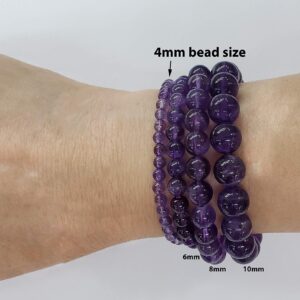 LTC Designs 4 mm Smooth Round Lapis Lazuli Stretch Bracelets, 7" for Men, Women,and Teens