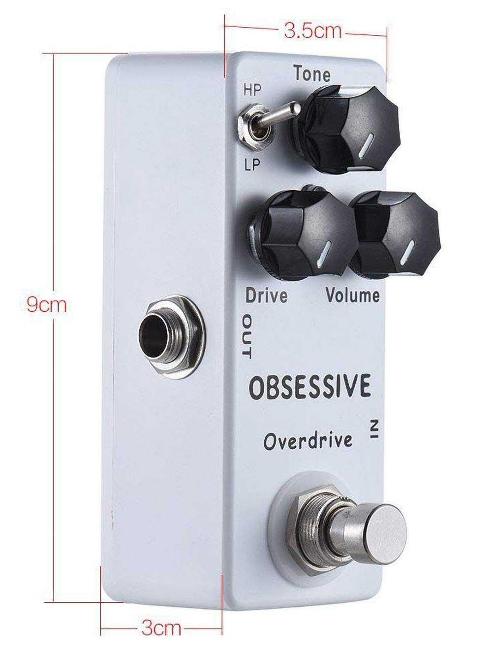 Moskyaudio Mini Obsessive Overdrive Effect Pedal with True Bypass Switch