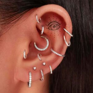 Jstyle 16G Surgical Steel Hinged Clicker Nose Rings Hoop for Septum Cartilage Helix Daith Tragus Rook Conch Lip Ear Lobe Sleeper Earrings Body Piercings for Women Men