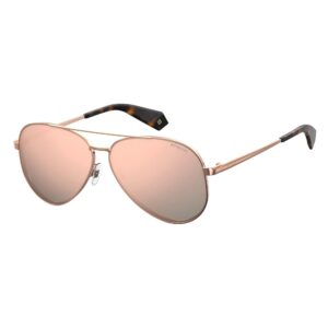 polaroid sunglasses women's pld 6069/s/x pilot sunglasses, copper/polarized gray rose gold, 61mm, 12mm