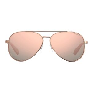 Polaroid Sunglasses Women's PLD 6069/S/X Pilot Sunglasses, Copper/Polarized Gray Rose Gold, 61mm, 12mm