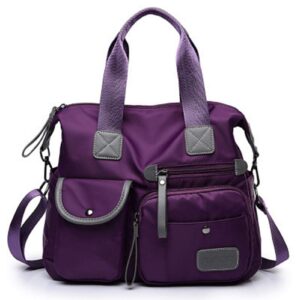 shoulder bags for women,nylon crossbody bags for women,waterproof multi pocket ladies travel handbags purple, large