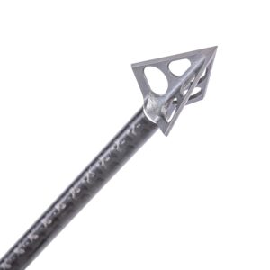 Muzzy One 100 Grain Machined Stainless Steel Ferrule 3-Blade Archery Broadhead, 3-Pack, Silver, 046" (283)