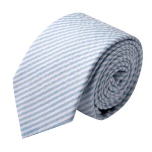 jacob alexander men's seersucker striped pattern regular length neck tie - baby blue