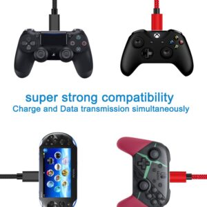 2 Pack 6Ft PS4 Controller Charger Cable for Xbox One Controller Cable,Playstation 4 Controller Charger Cord,PS4 Charging Cable Dualshock 4 Controller,PS4 Vita Slim/Pro Charge Play Micro USB Data Wire