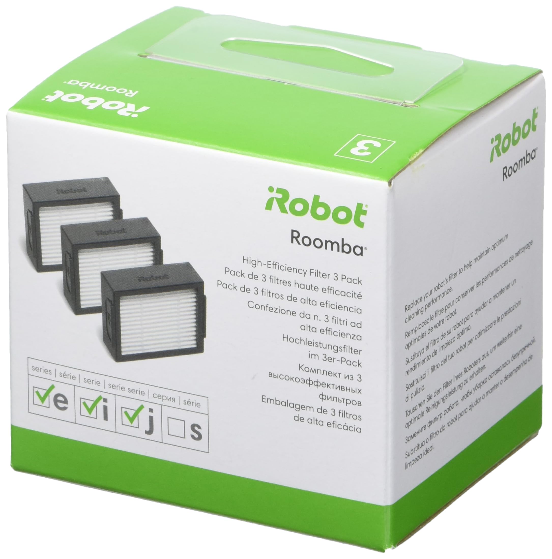 iRobot 4624876, Roomba e & i Filter 3 Pack, Green