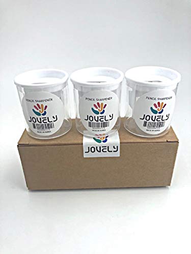 Jovely Manual Pencil Sharpener for Kids, Students, Teachers and Office Workers at School Classroom, Office and Home, 2 Size Holes for Standard and Jumbo Pencils, Pack of 3