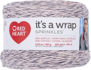 red heart e886.9282 it's a wrap sprinkles yarn peach cobbler