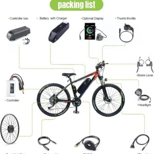 BAFANG 48V 500W Front Hub Motor Electric Bike Conversion Kit for 26 inch Wheel Drive Engine with DM03 LCD Display Without Battery and Charger