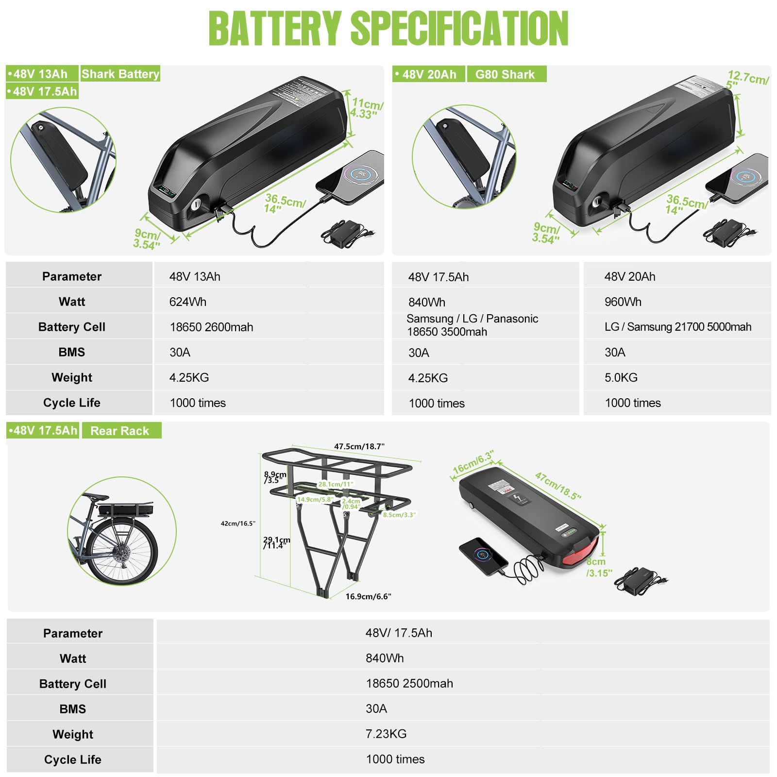 BAFANG 48V 500W Front Hub Motor Electric Bike Conversion Kit for 26 inch Wheel Drive Engine with DM03 LCD Display Without Battery and Charger