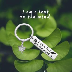 MYOSPARK I Am A Leaf On The Wind Firefly Inspired Serenity Keychain With Leaf Charm For Firefly Fan (Leaf Keychain)