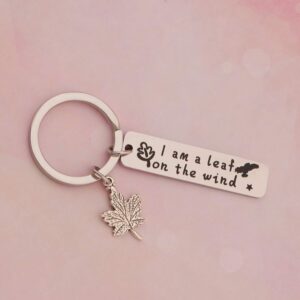 MYOSPARK I Am A Leaf On The Wind Firefly Inspired Serenity Keychain With Leaf Charm For Firefly Fan (Leaf Keychain)