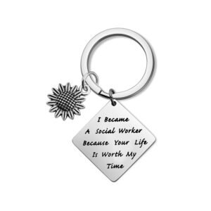 social worker gift i became a social worker because your life is worth my time keychain thank you gift,msw graduation gift (social worker)