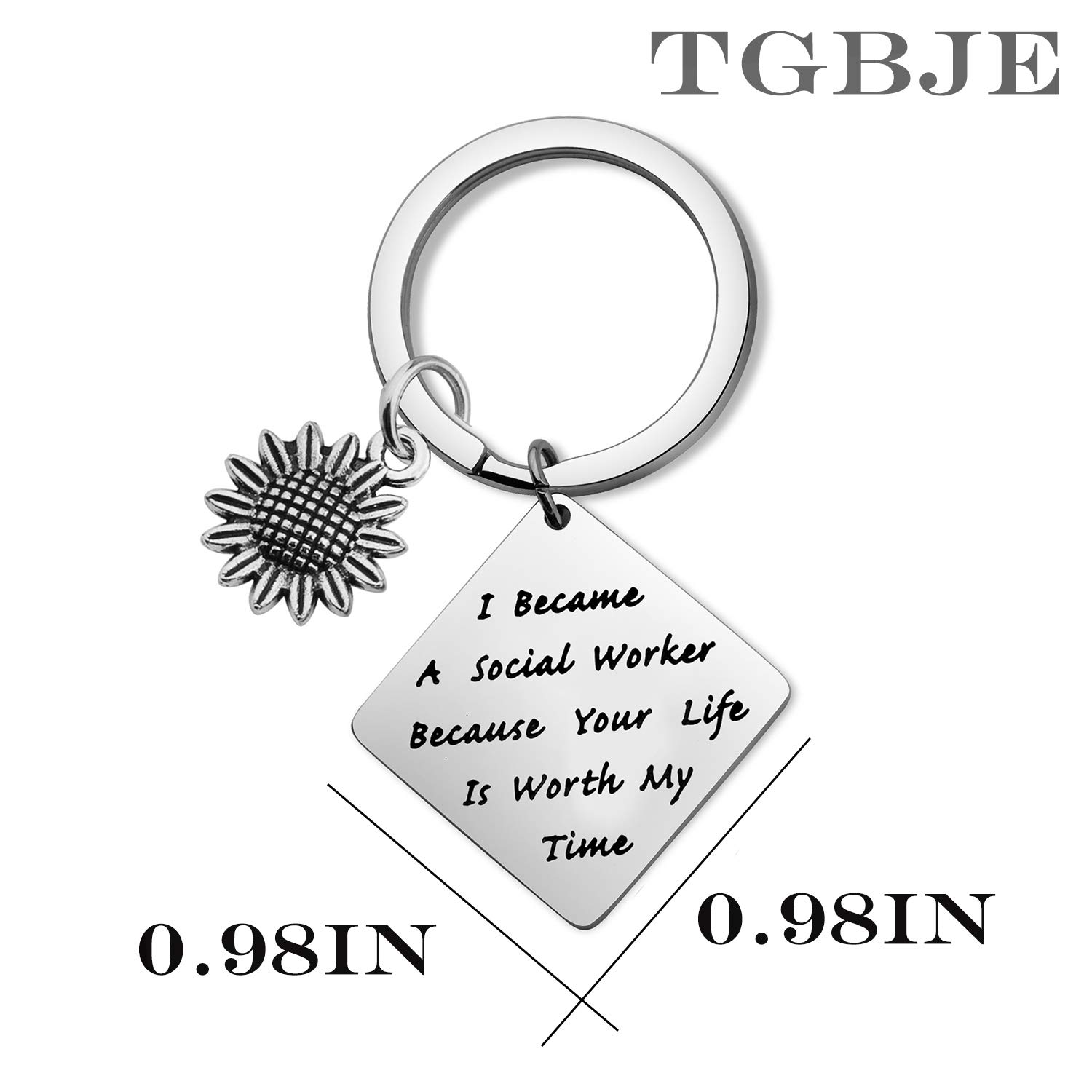 Social Worker Gift I Became A Social Worker Because Your Life is Worth My Time Keychain Thank You Gift,MSW Graduation Gift (Social Worker)