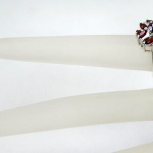 RB Gems Sterling Silver 925 Ring GENUINE GEMSTONE 3 Cts Flower Ring with Rhodium-Plated Finish (11, garnet)