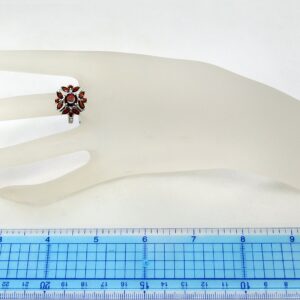 RB Gems Sterling Silver 925 Ring GENUINE GEMSTONE 3 Cts Flower Ring with Rhodium-Plated Finish (11, garnet)