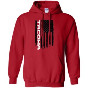 Wheel Spin Addict Tacoma American Flag Pullover Hoodie Dark Heather/M