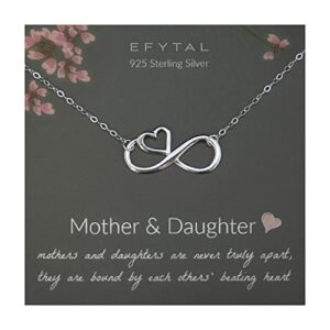 efytal mother daughter jewelry, sterling silver mother daughter necklace, daughter gifts from mom, birthday gifts for daughter, mother to daughter gifts from mom, gifts for daughters from mothers