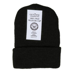 Genuine GI 100% Wool Military Watch Cap Black