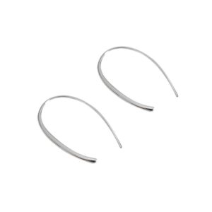 upside down hoop earrings for women s925 sterling silver lightweight open wire needle drop dangle threader earring hypoallergenic jewelry gifts (sterling silver)