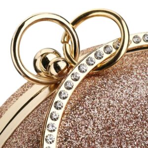 Gets Women Top Handle Handbags Tote Bag Purse Clutch Bag With Chain Circular Ring With Rhinestone