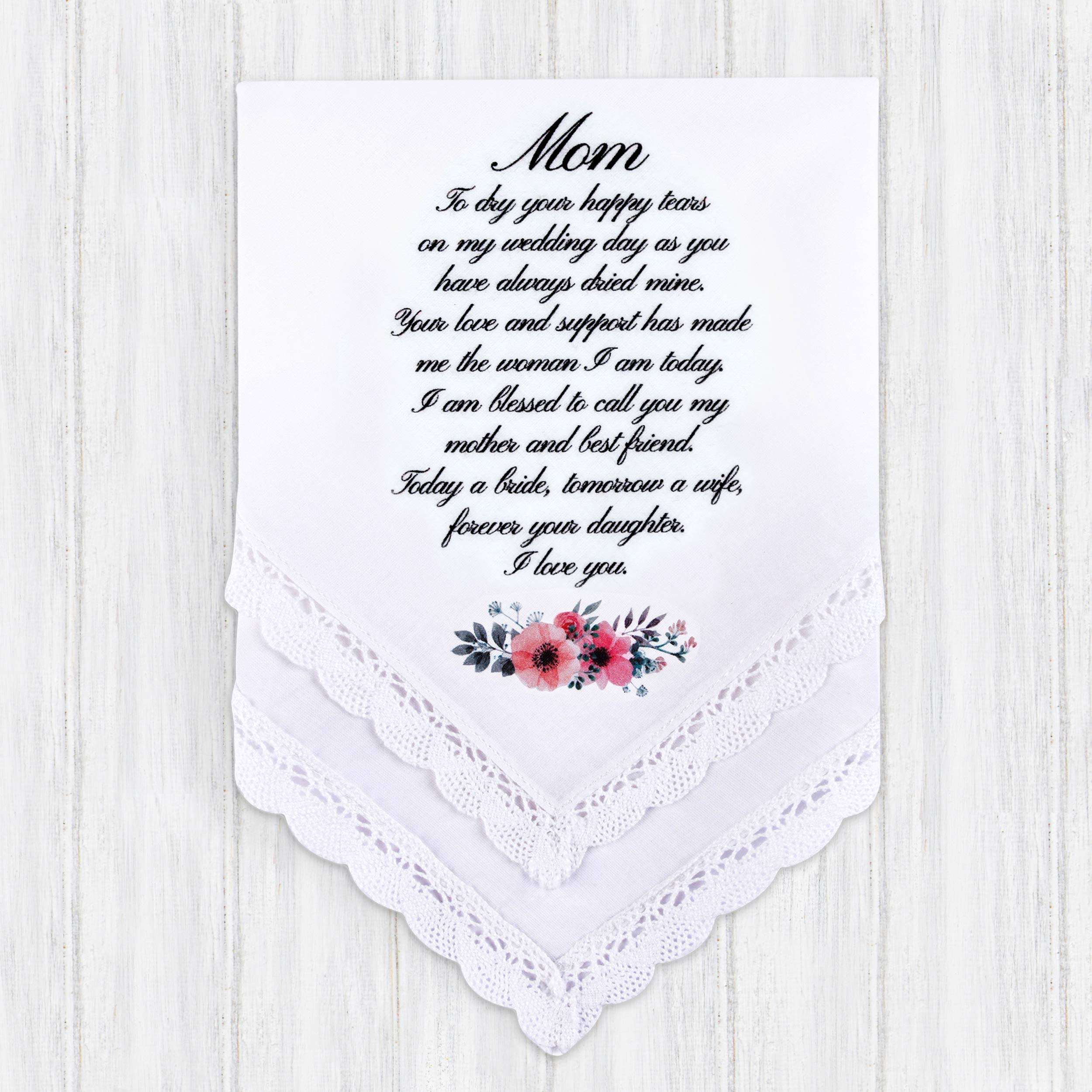 W&F GIFT Mother and Father of The Bride Gifts | Wedding Gift Handkerchief Set For Parents of The Bride from Daughter