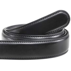 Founders & C Mens Leather Ratchet Belt Strap Only 1 3/8” without Buckle (28"-42" Waist Adjustable, Black leather -106/burnt Umber Leather)