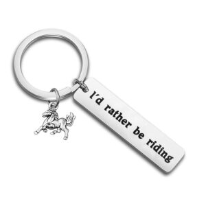 gzrlyf horse keychain i'd rather be riding horse equestrian gifts for horse lovers(keychain)