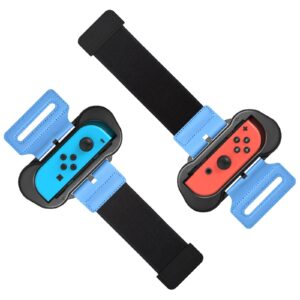 wrist bands compatible with just-dance 2025 2024 2023/for zumba burn it up for nintendo switch & swith oled model for joy-cons,adjustable elastic strap, two size for adults & children,2 pack black