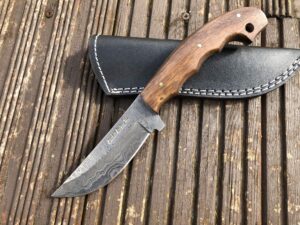 perkin knives 6400 handmade damascus steel hunting knife with sheath