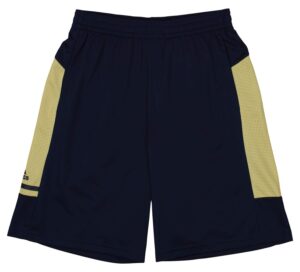 adidas game built player climalite short with pockets, collegiate navy- sand x-small